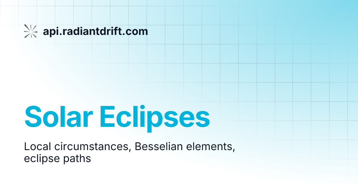 Solar Eclipses | api.radiantdrift.com