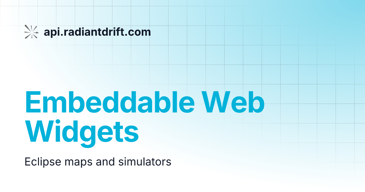 Embeddable Web Widgets | api.radiantdrift.com